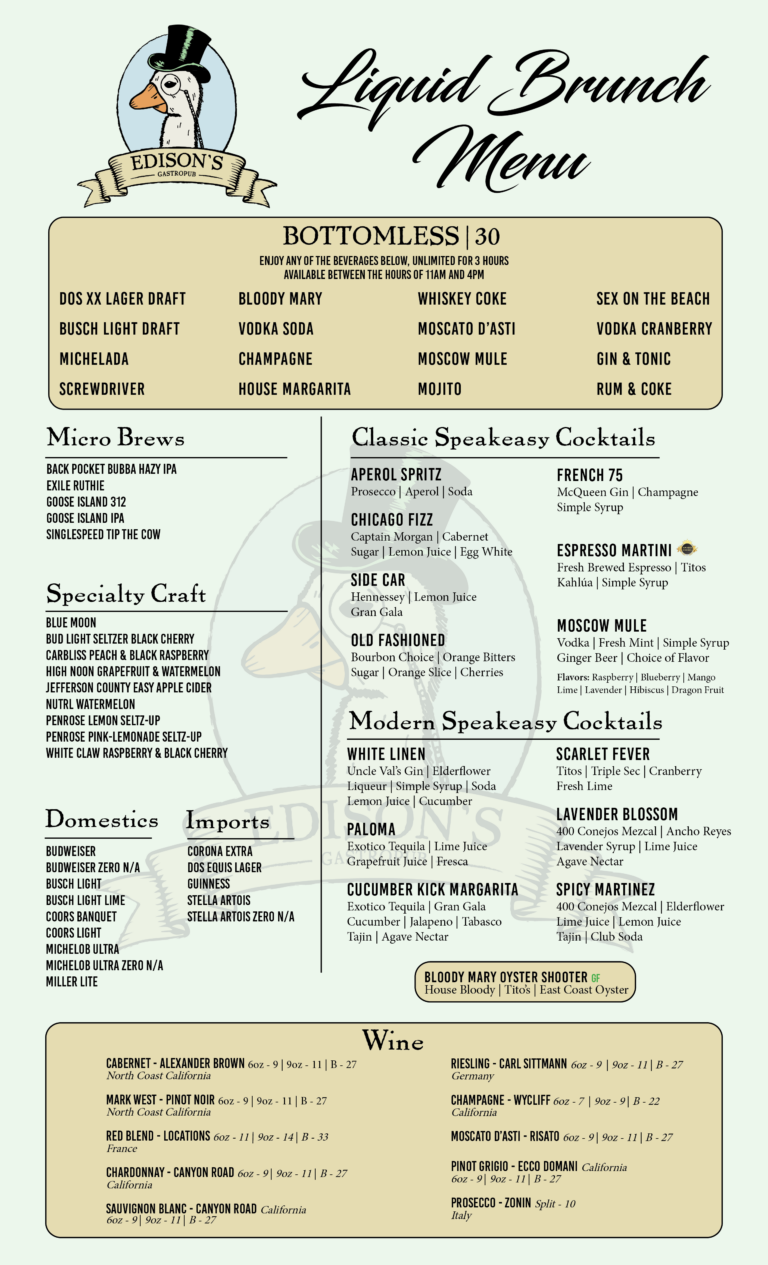 Menu – Edison Gastropub