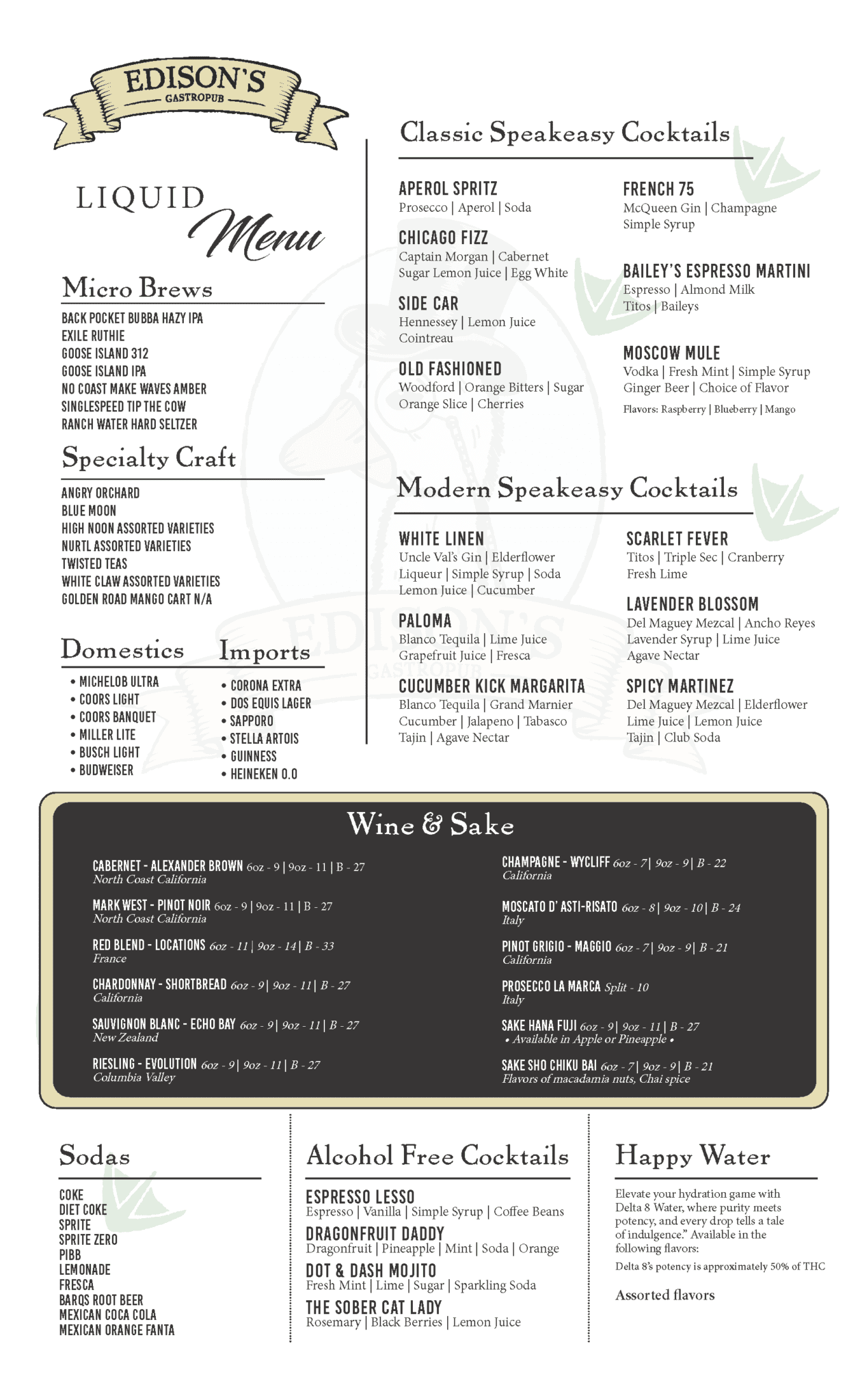 Menu – Edison Gastropub