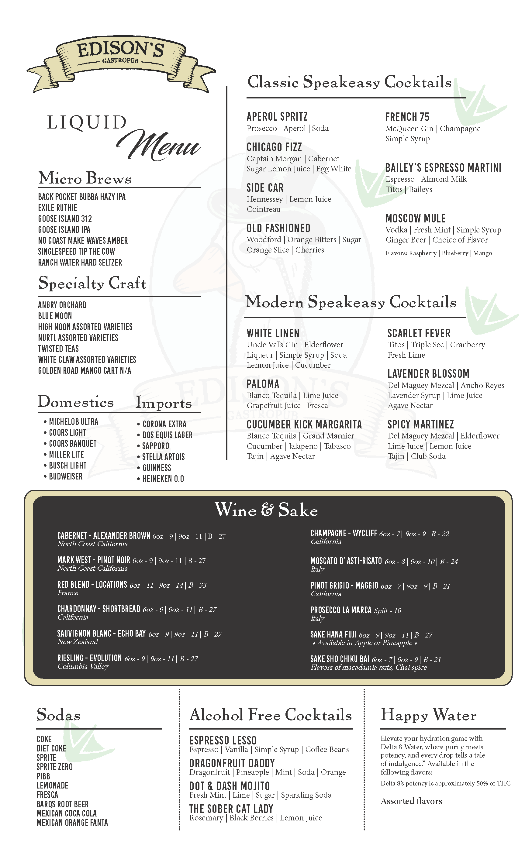 Menu – Edison Gastropub