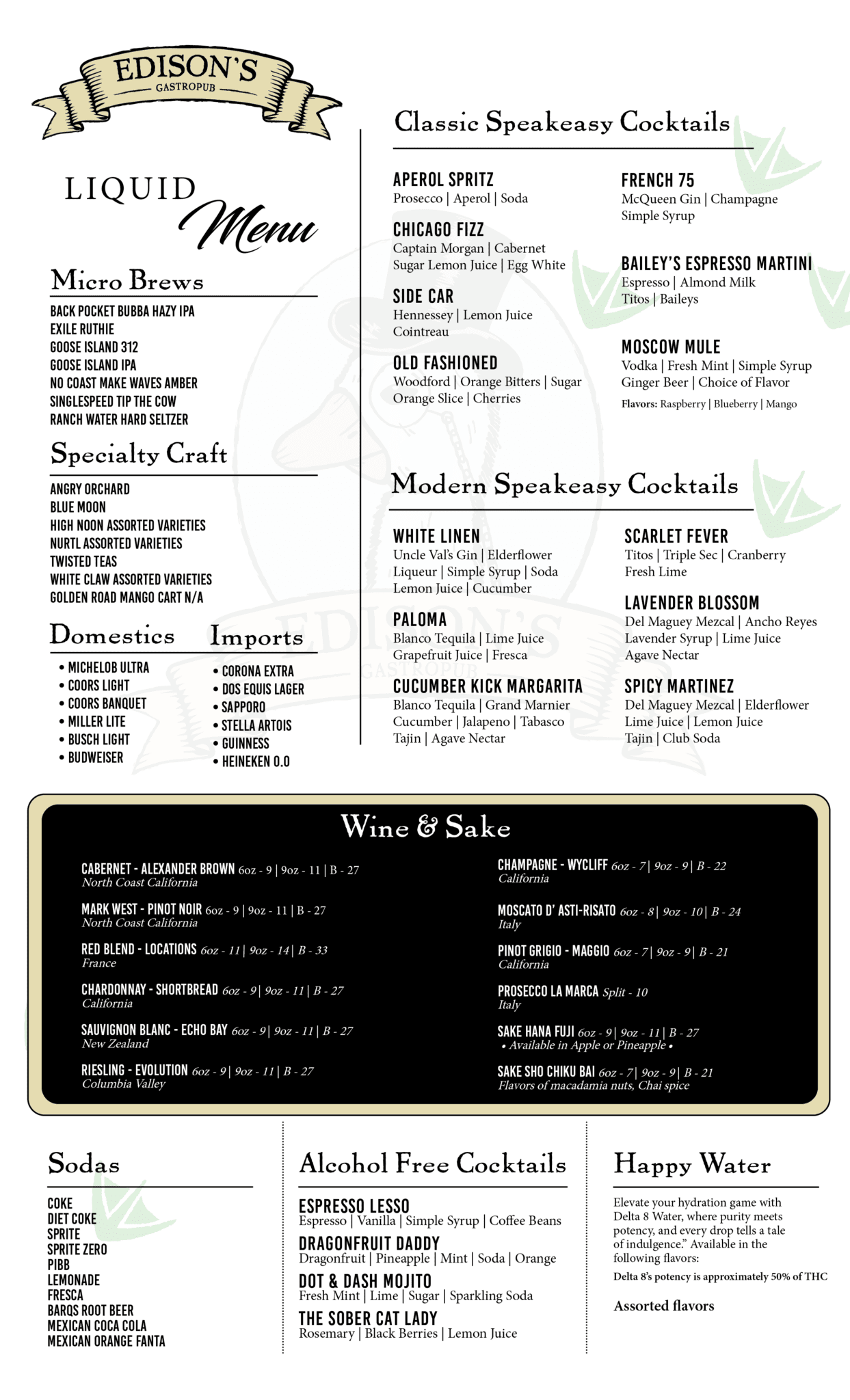 Menu – Edison Gastropub