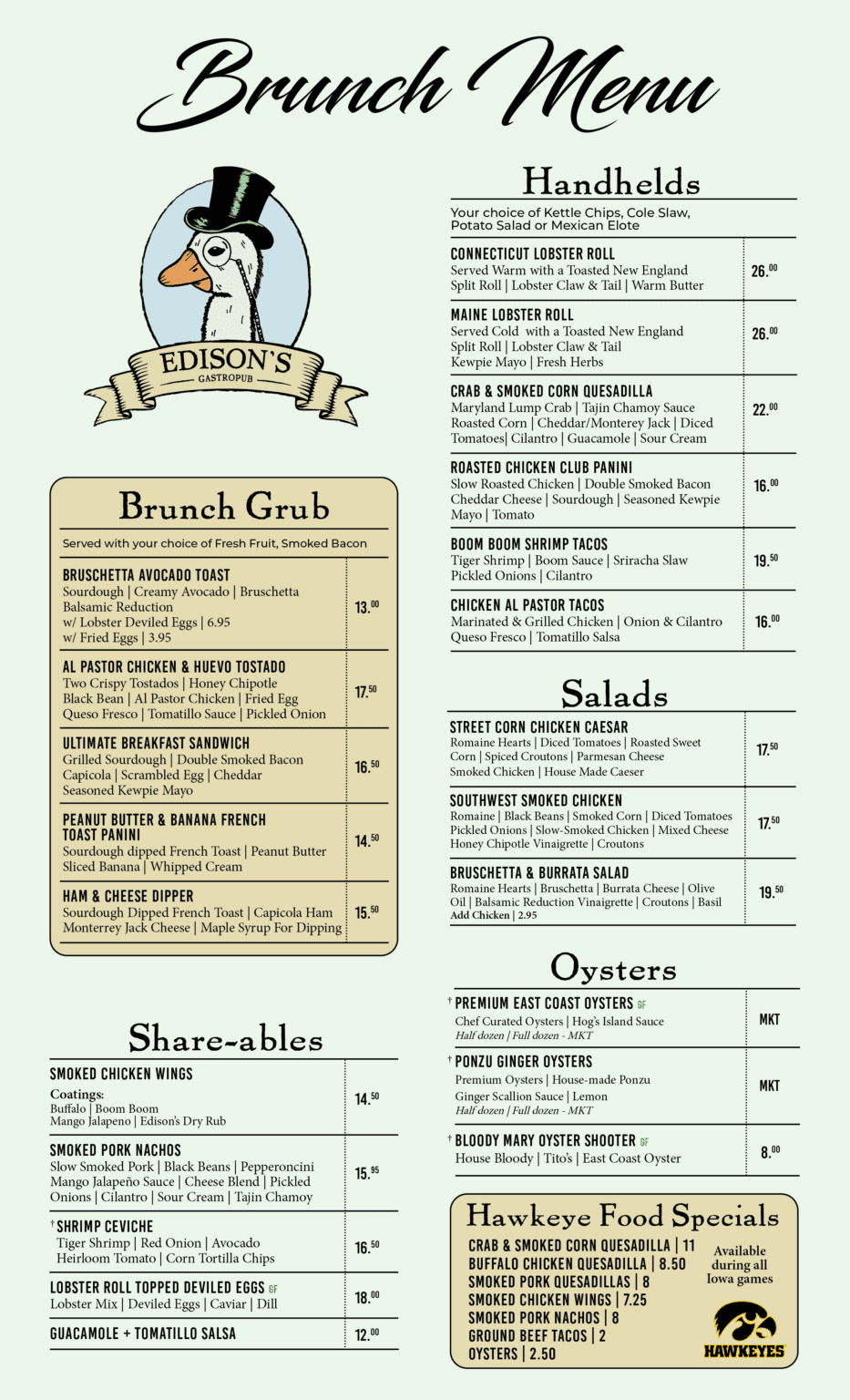 Menu – Edison Gastropub